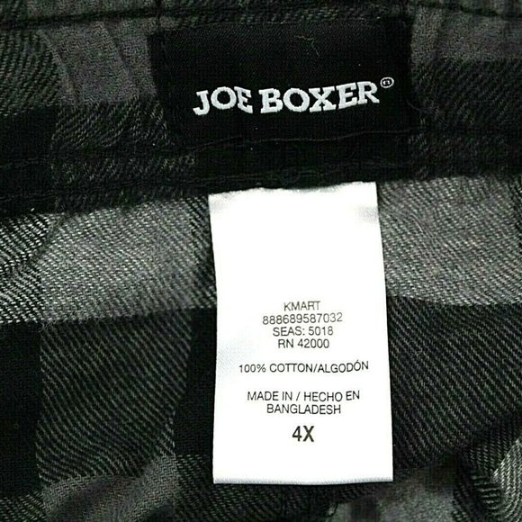 Joe Boxer | Other | Joe Boxer Big Men Plaid Checkerboard Blackgray Pa ...